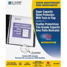 C-Line Super Capacity Super Heavyweight Vinyl Sheet Protectors with Tu ...